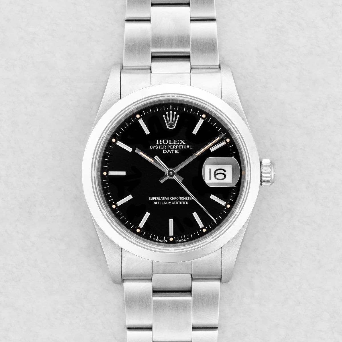 1999 Rolex Oyster Perpetual Date Ref. 15200 – Black Dial & Cream Triti ...