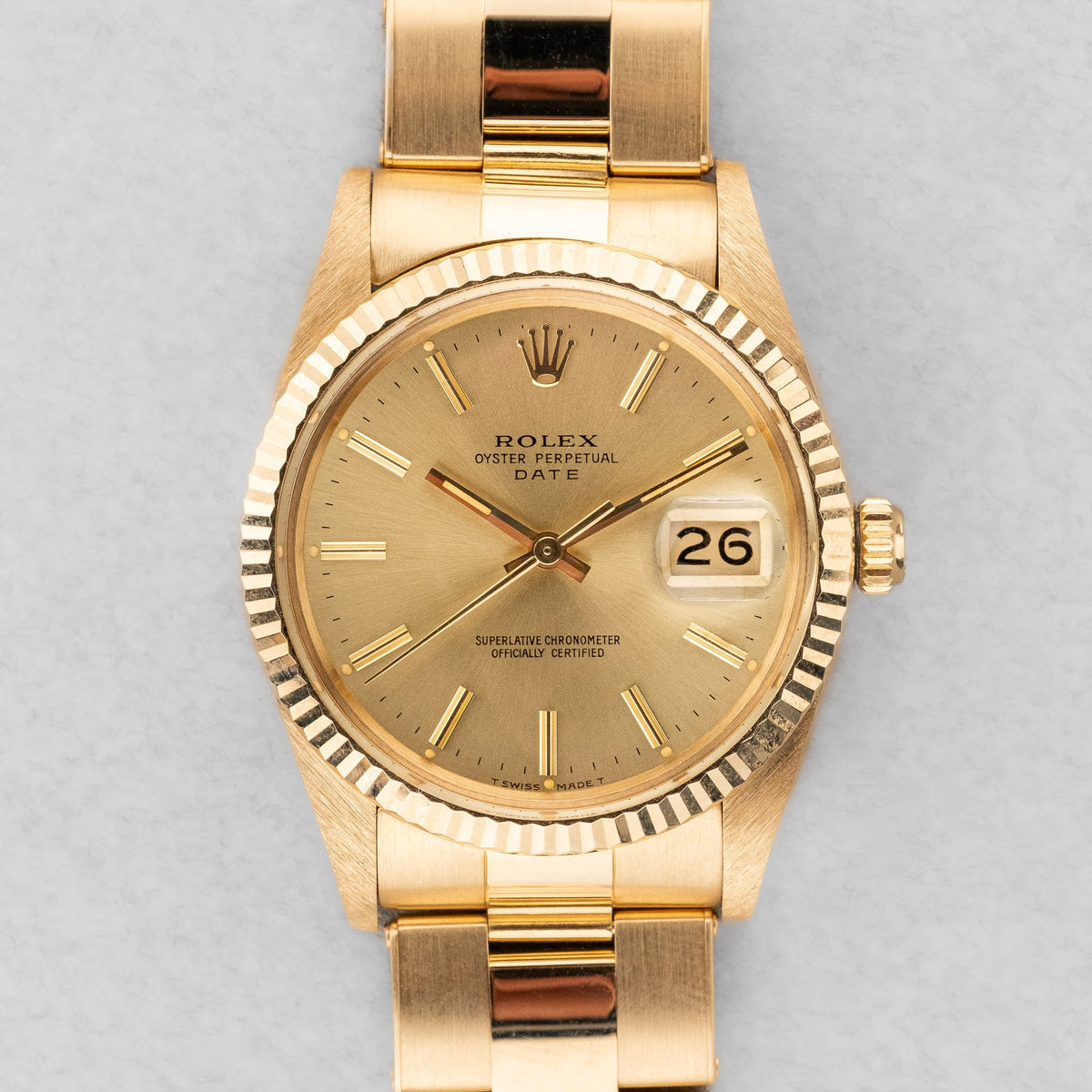 1985 Incredible Rolex Oyster Perpetual Date Ref. 15038 in Yellow Gold ...