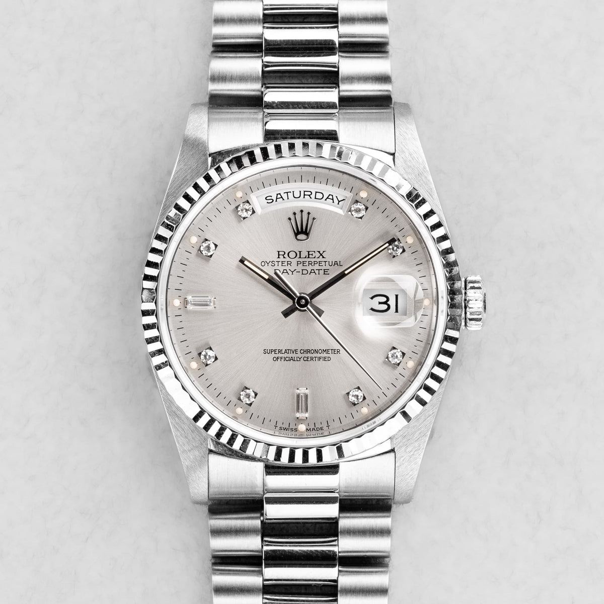 1992 Rolex Day-Date Ref. 18239A in White Gold & Diamonds – Wempe Origi ...