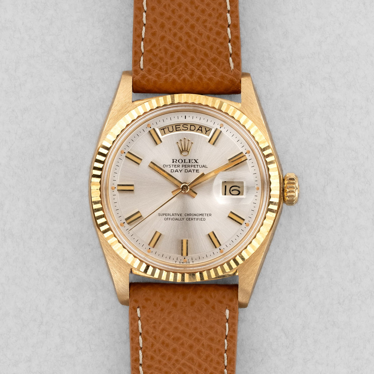 Superb 1972 Rolex Day-Date Ref. 1803 "Silver Wide Boy" – Amplitude