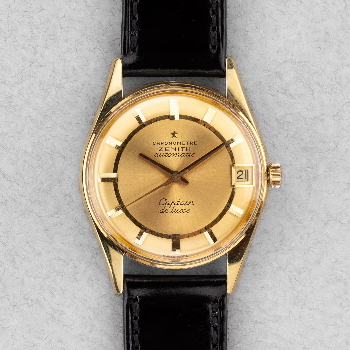 Zenith Captain De Luxe Chronomètre Automatic en or jaune de 1970 ...